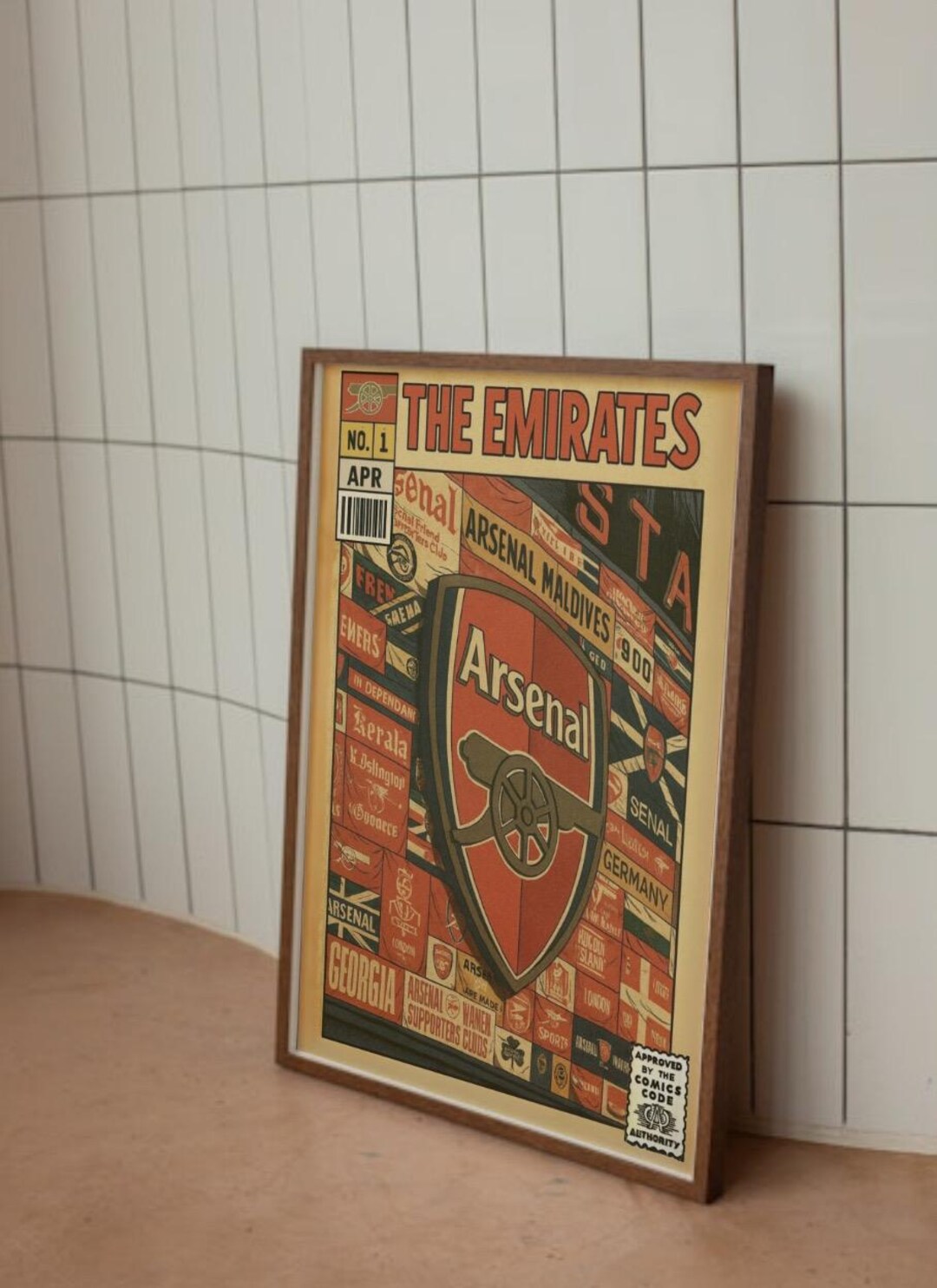 The Emirates Stadium Arsenal Comic Book Print Wall Art Poster - the ...