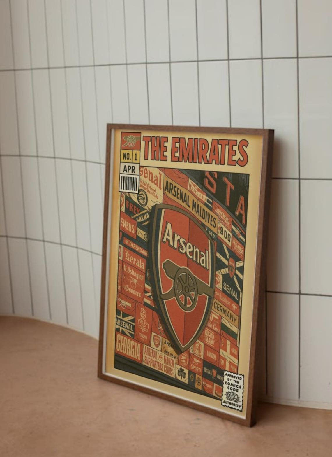 The Emirates Stadium Arsenal Comic Book Print Wall Art Poster - the ...