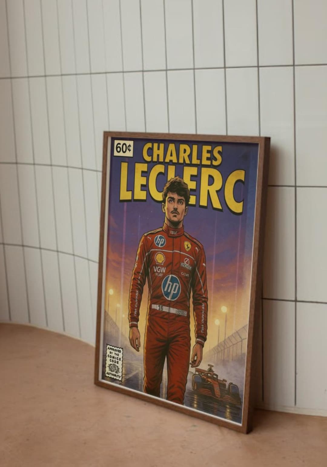 Charles Leclerc F1 Comic Book Print Wall Art Poster - Ferrari Racing ...