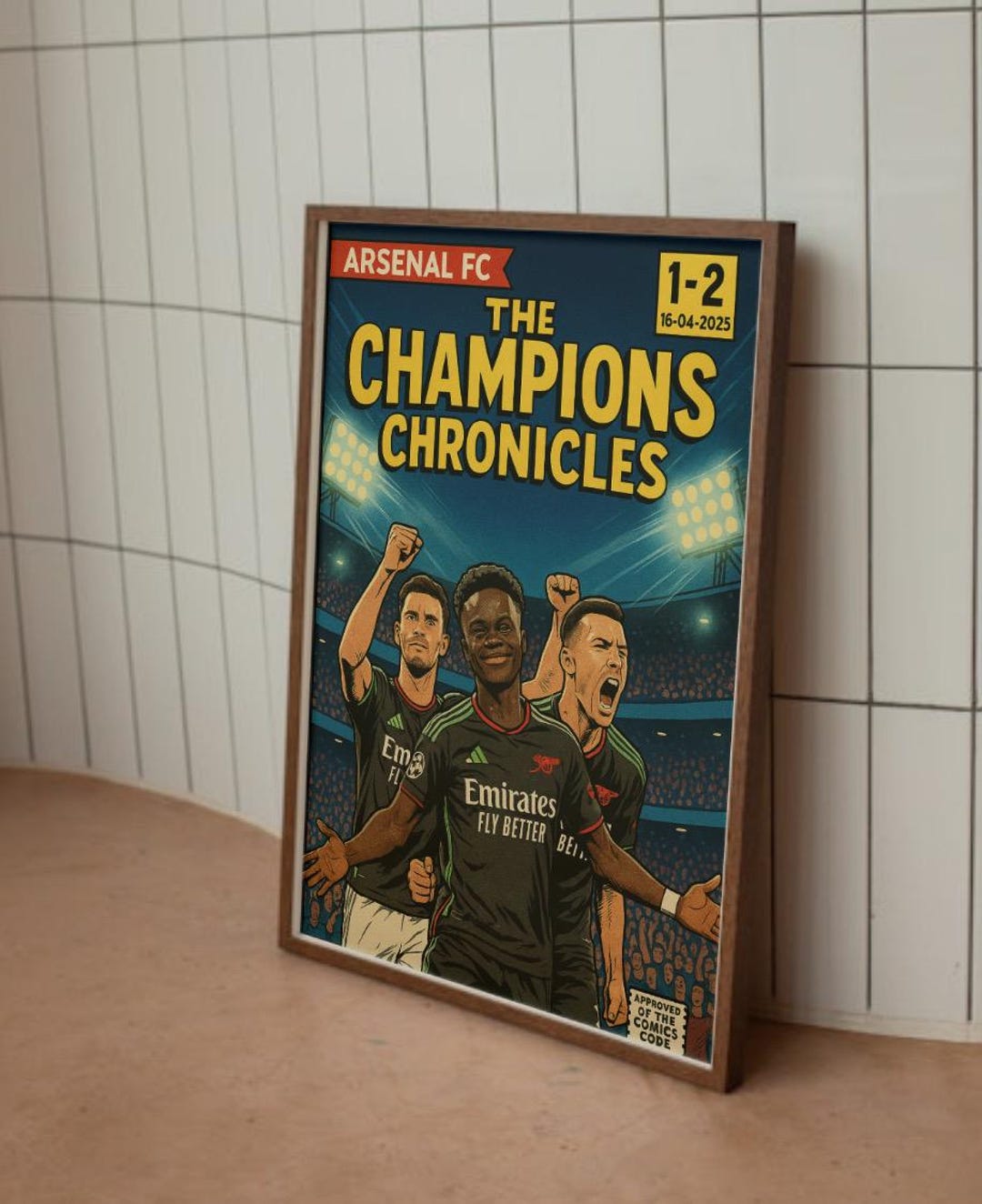 Arsenal Vs Real Madrid Comic Book Wall Art Poster - the Champions ...