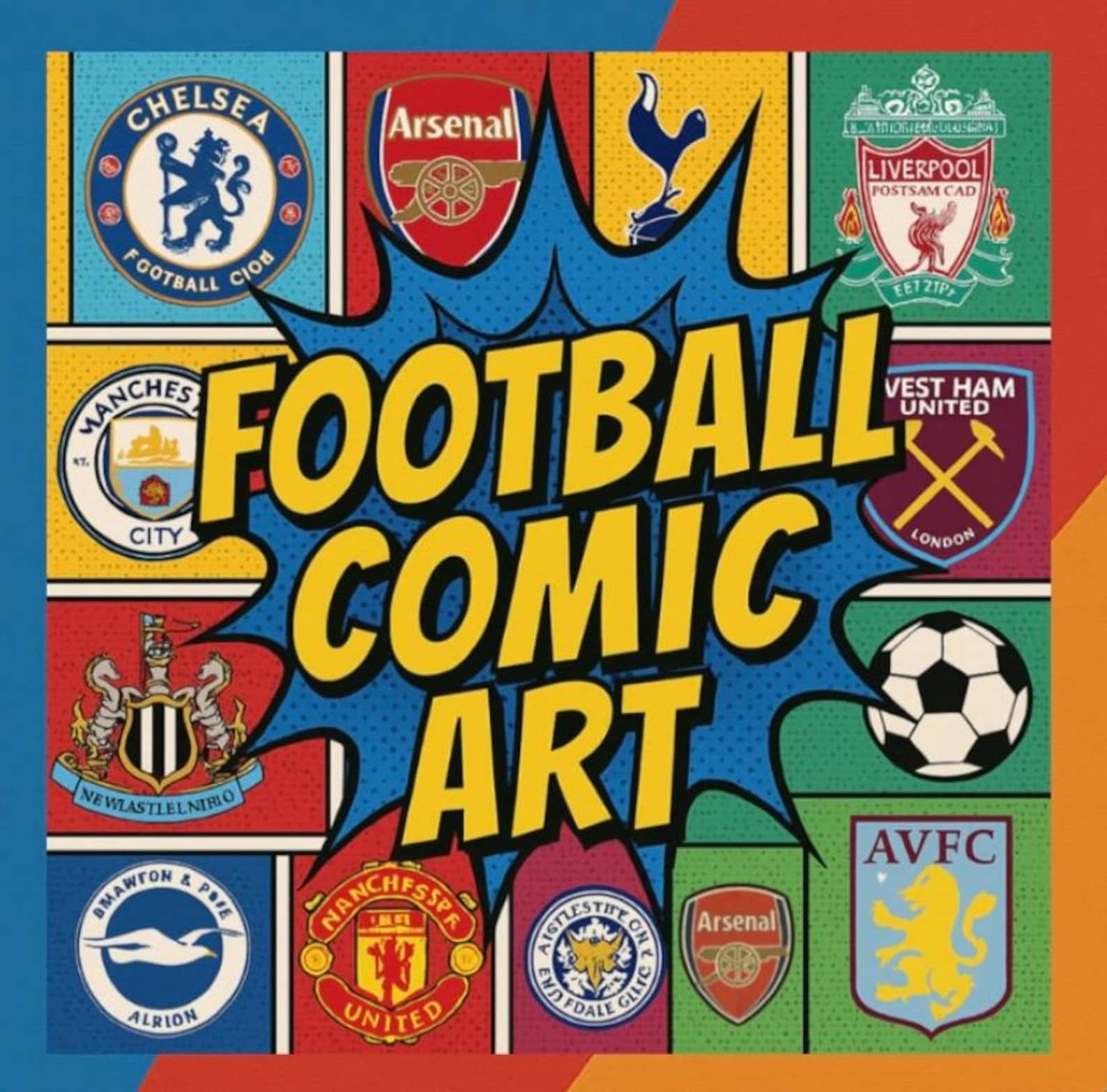 The Emirates Stadium Arsenal Comic Book Print Wall Art Poster - the ...