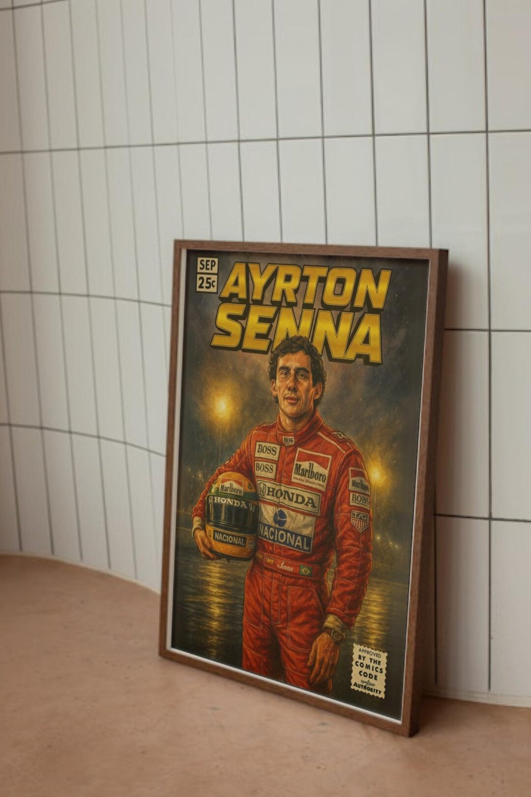 Ayrton Senna F1 Comic Book Print Wall Art Poster - Iconic Print ...