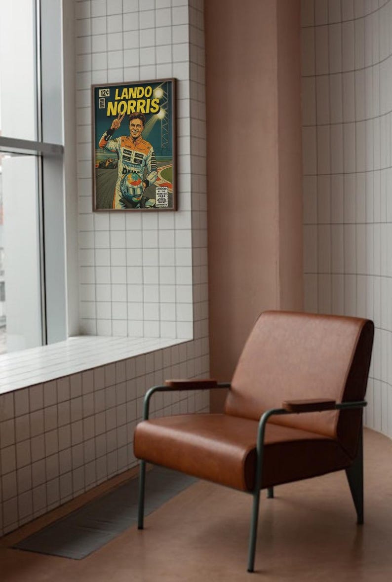 Lando Norris F1 Comic Book Print Wall Art Poster - Team Mclaren ...