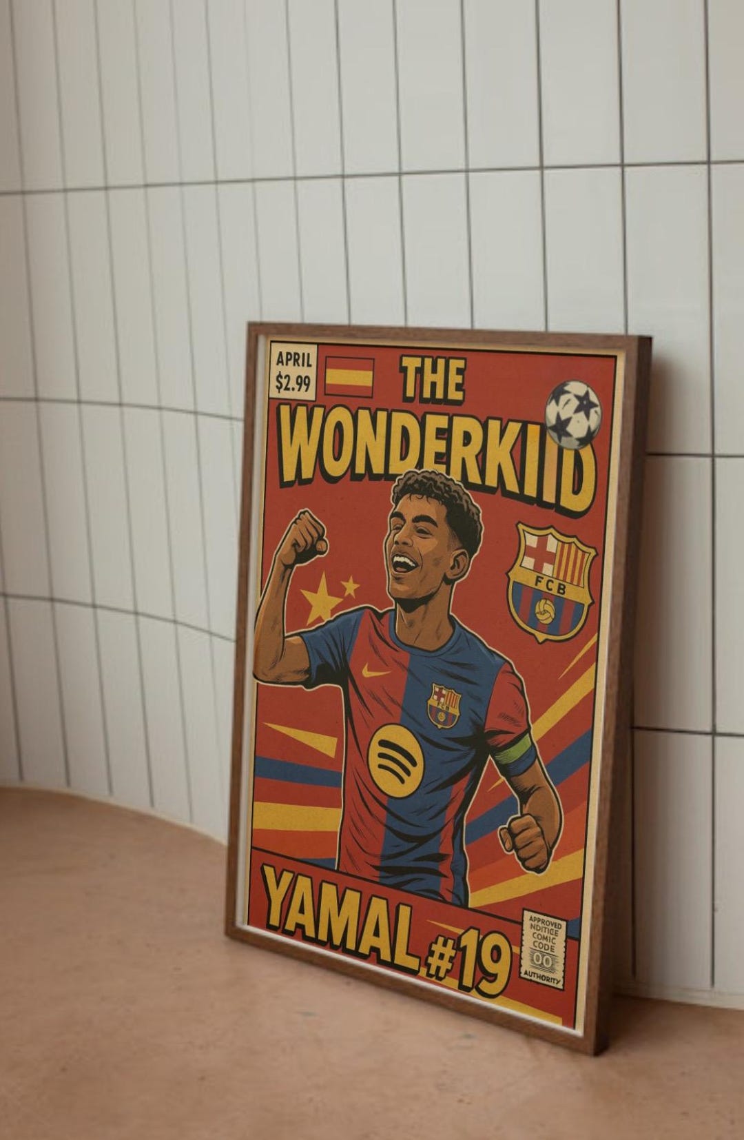 Lamine Yamal Barcalona Comic Book Wall Art Poster - the Wonderkid ...