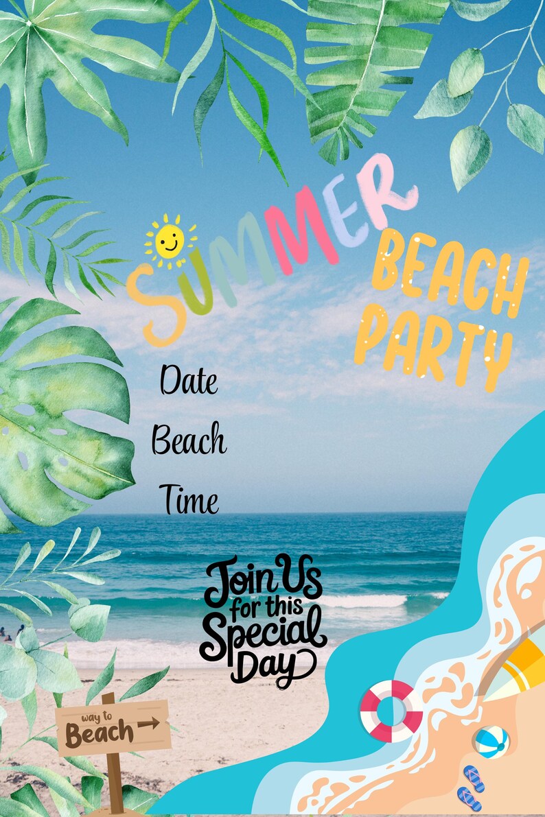 Summer Beach Party Invitation - Etsy