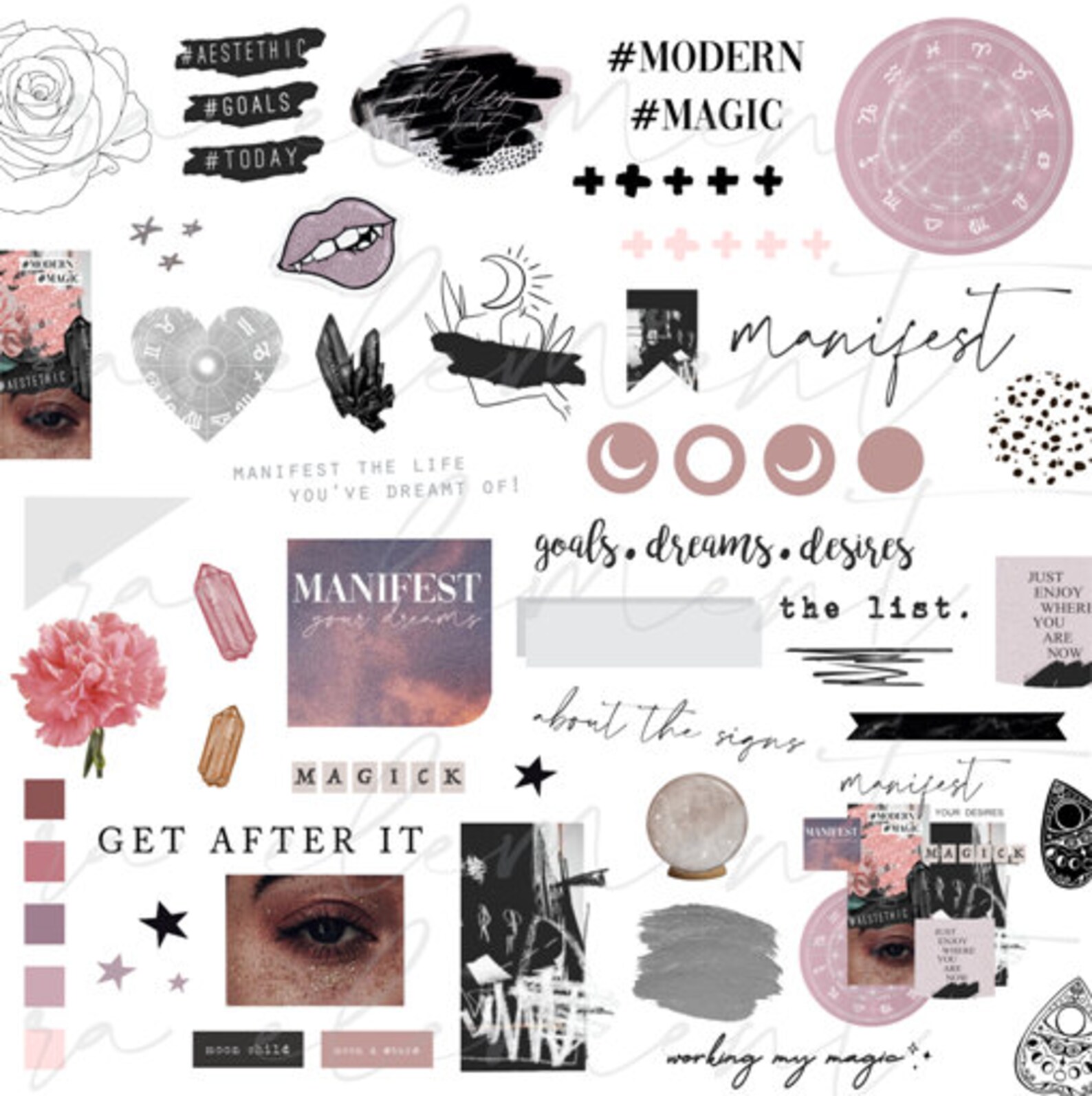 The Manifest Collection Luxe Digital Planner Stickers - Etsy