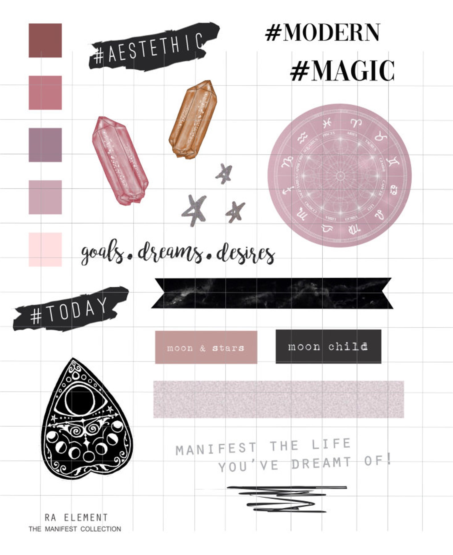 The Manifest Collection Luxe Digital Planner Stickers - Etsy
