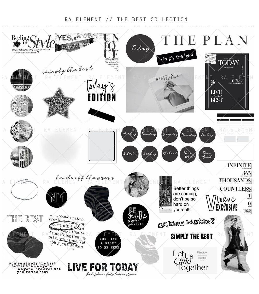 The Best Collection | Luxe Digital Planner Stickers, Magazine Collage ...