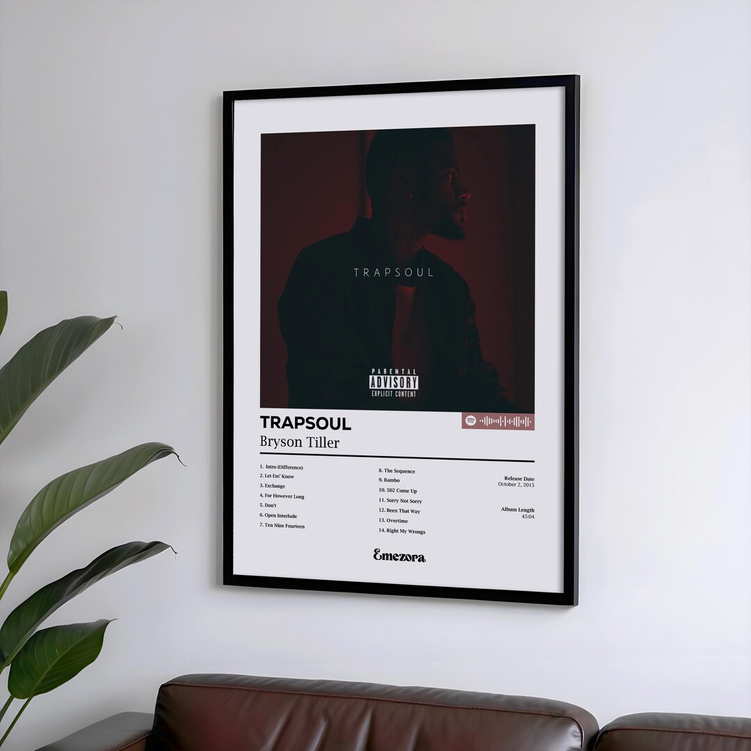 TRAPSOUL Poster - Bryson Tiller Album Cover Art Print - R&B Trap Music ...