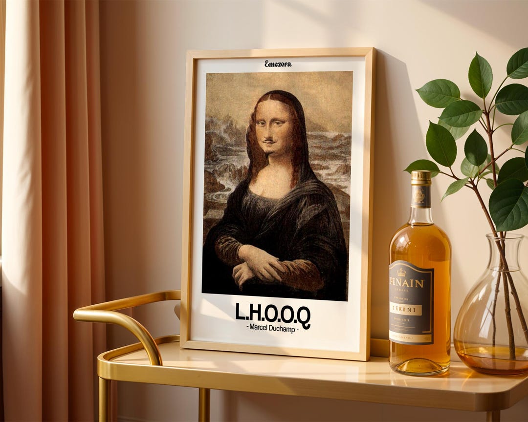L.H.O.O.Q Poster - Marcel Duchamp Dada Art Print - Satirical Mona Lisa ...