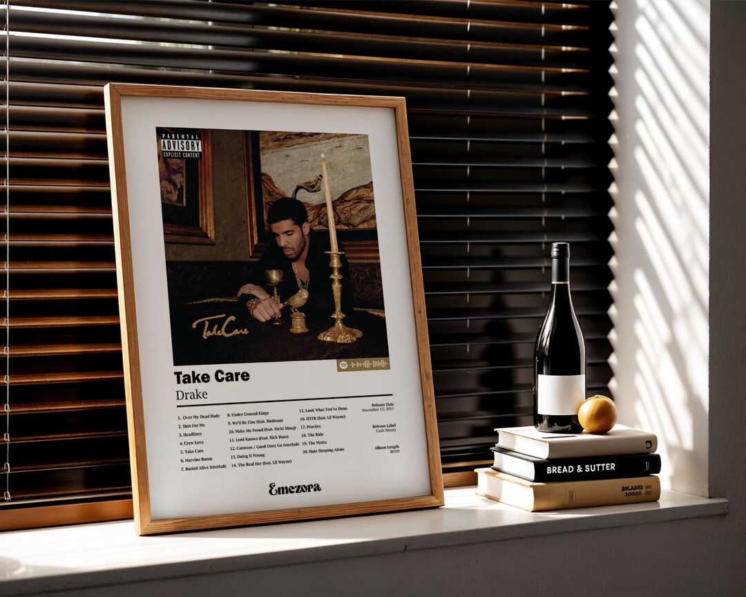 Drake Take Care Album Poster – Hip Hop Wall Art – Minimalist Music ...