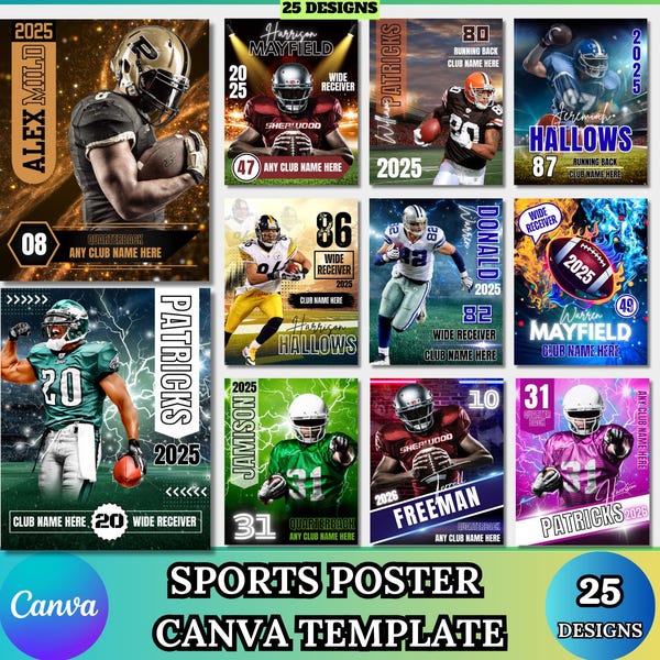 Senior Football Poster - Etsy