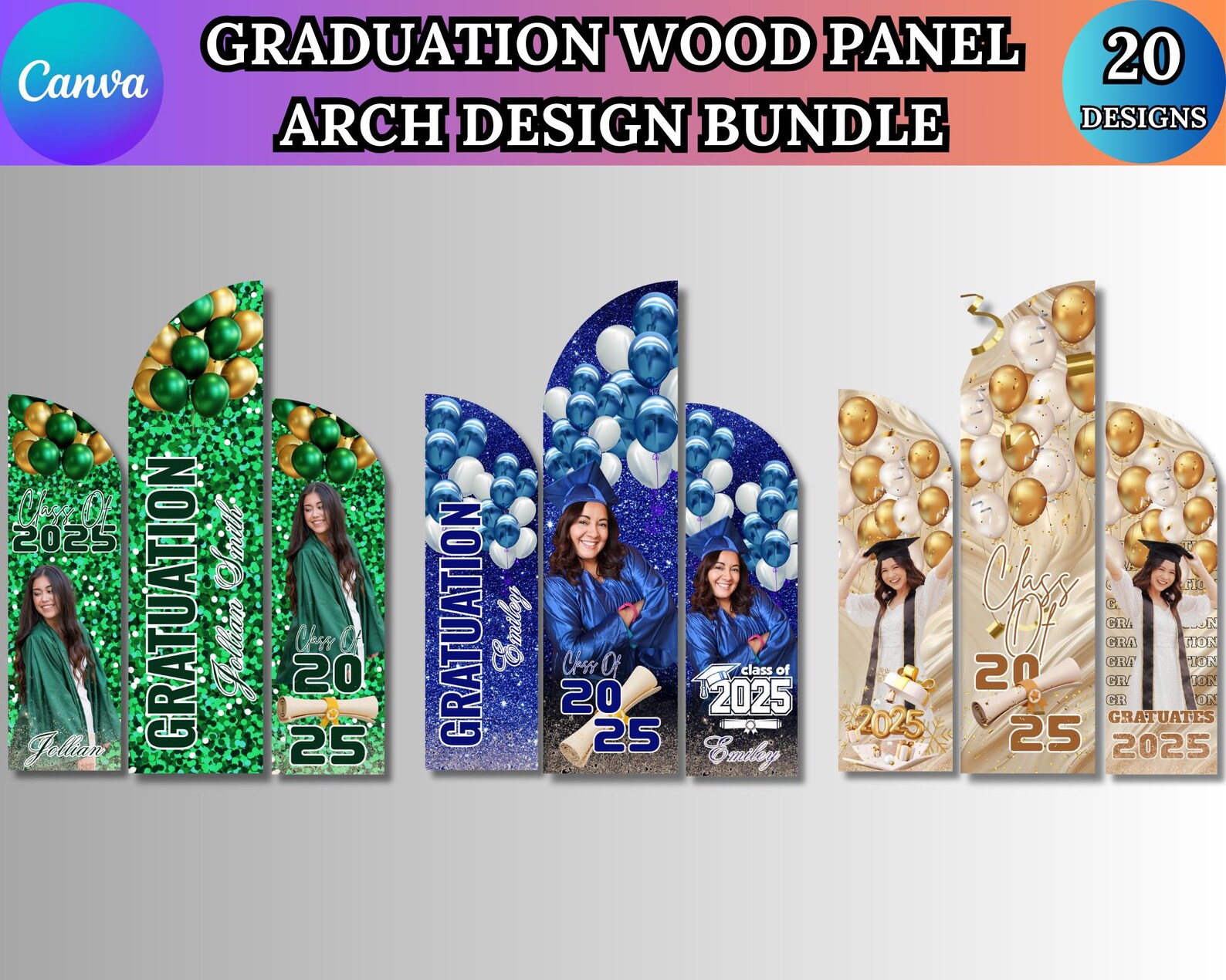 20 Graduation Wooden Arch Panel Canva Designs, Grad Wooden Arch ...