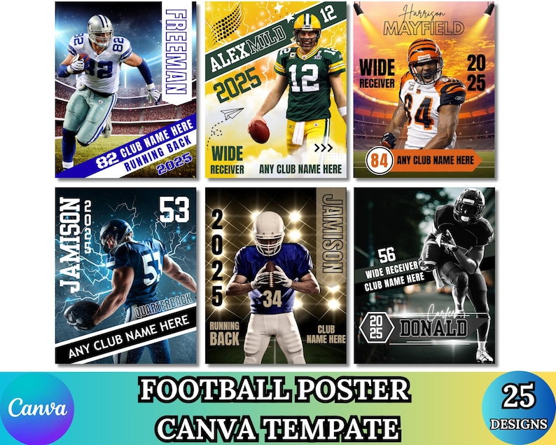 Football Poster Canva Template | Sports Background & Digital Backdrop ...