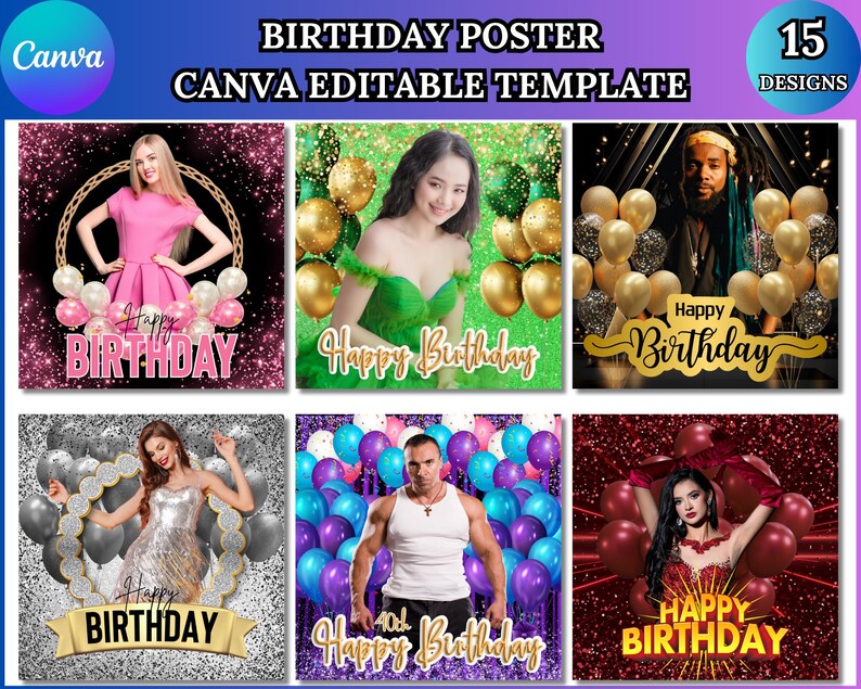 Birthday Backdrop Canva Editable Template, Birthday Backdrop Canva ...