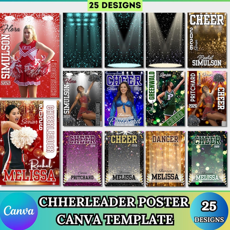 Cheerleading Posters Canva - Etsy