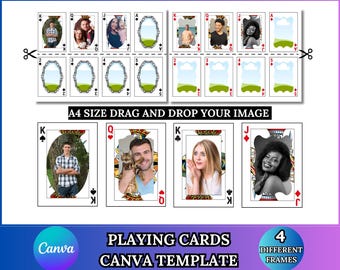 Playing Cards Canva Template, Canva Editable Frames for Printable Poker ...