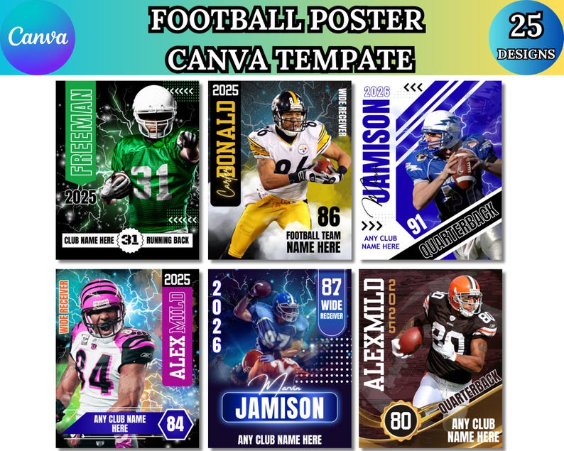 Football Poster Canva Template | Sports Background & Digital Backdrop ...