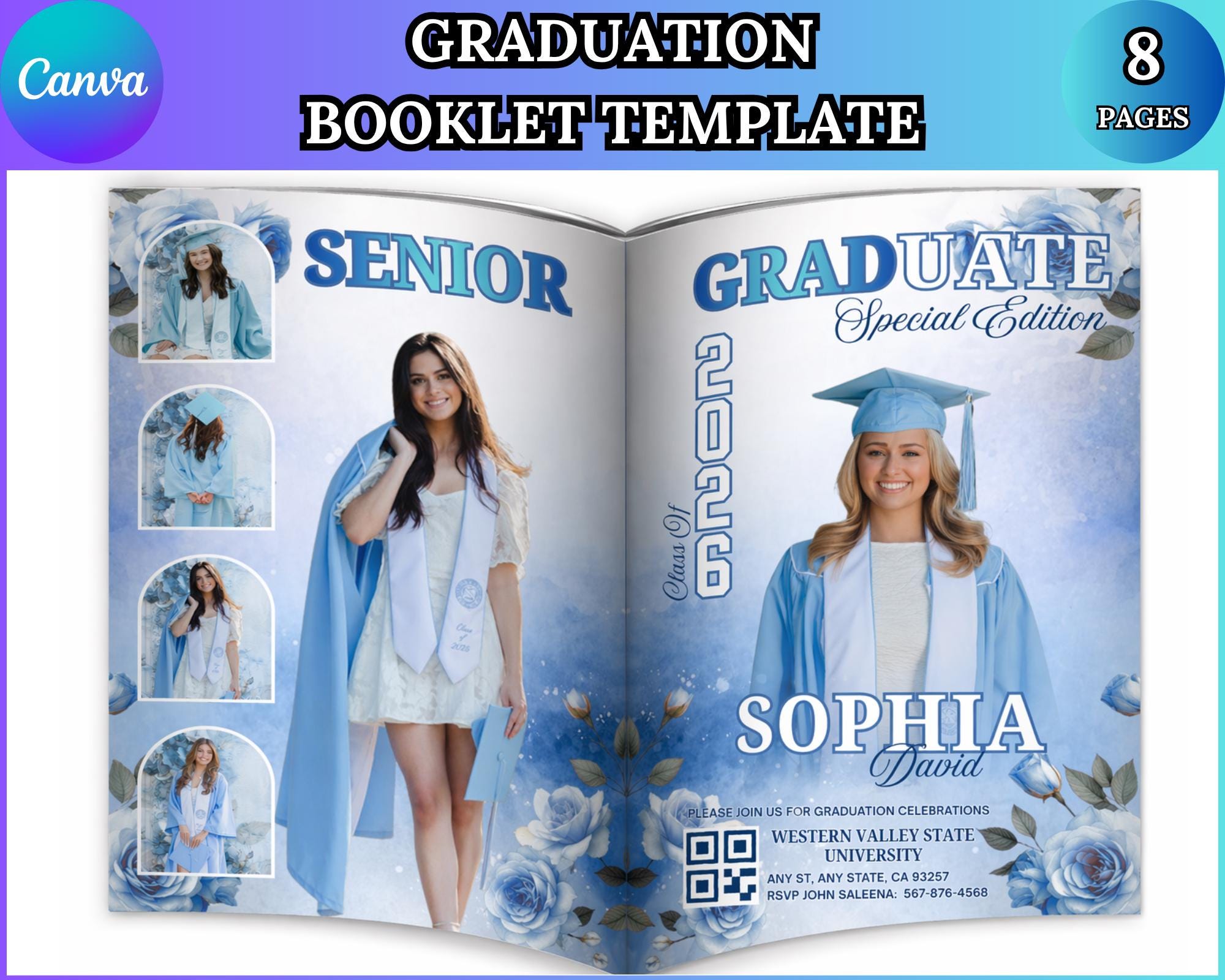 Class of 2026 Graduation Booklet Template | Elite Senior Memory Book ...