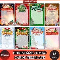 Jumbo Christmas Card Editable Template. Jumbo Cards, Christmas Jumbo ...