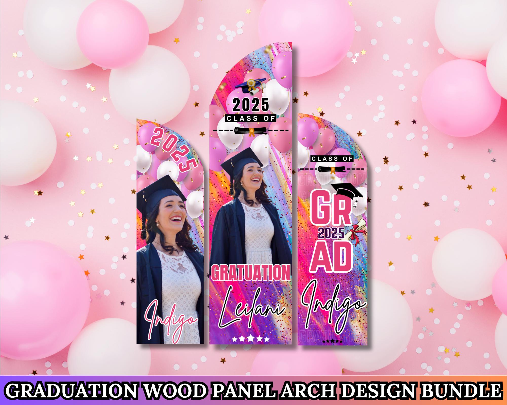 25 Graduation Wooden Arch Panel Canva Editable Template, Grad Party ...