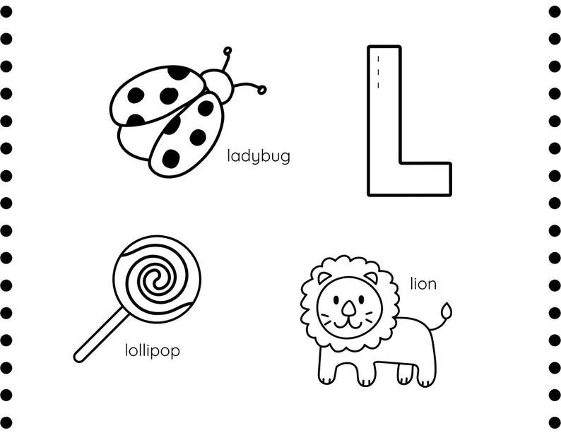 Printable, Instant, PDF Download, Alphabet Coloring Pages, Abcs, Kids ...