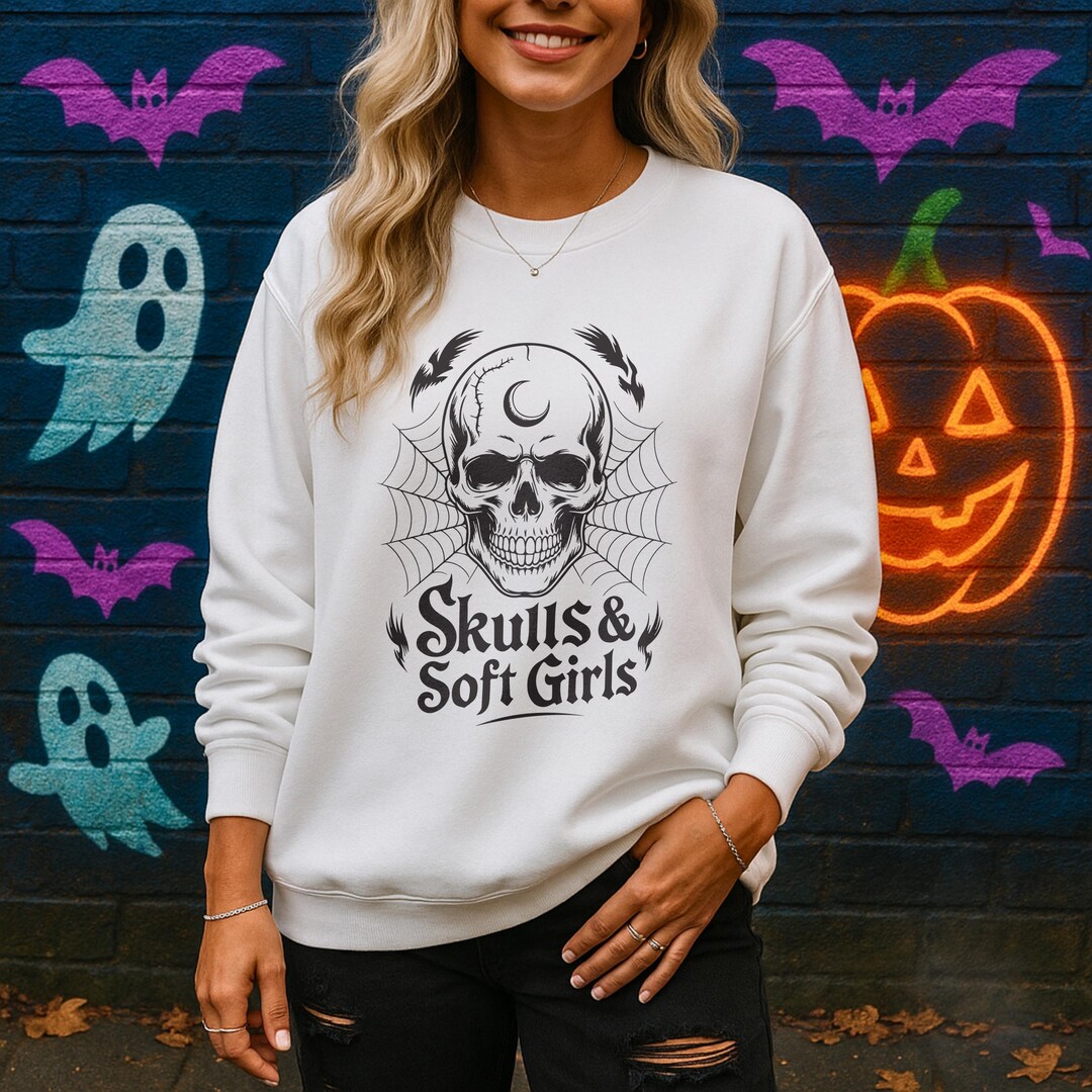 Lesbian Halloween Jumper Skull Sweatshirt Sapphic Aesthetic Sweater ...