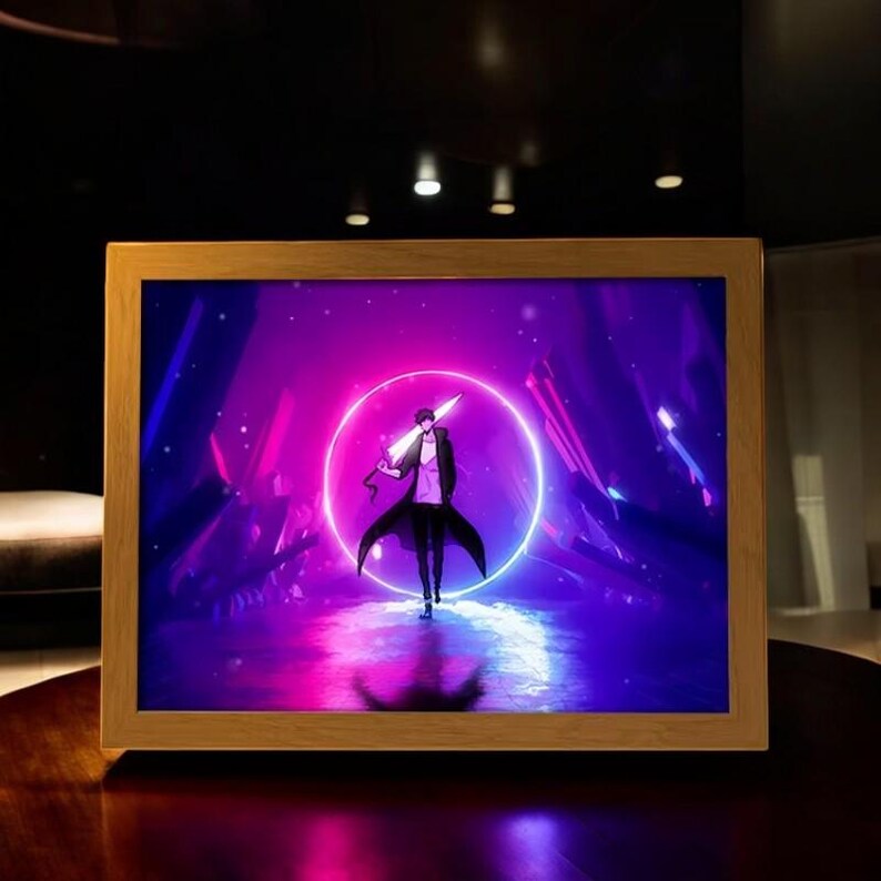 Solo Leveling LED Wall Art – Sun.g Ji.n-woo Multicolor Anime Light Box ...