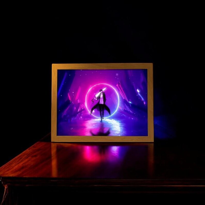 Solo Leveling LED Wall Art – Sun.g Ji.n-woo Multicolor Anime Light Box ...