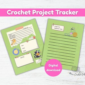 Printable Crochet Project Tracker - PDF Only - 3 Sizes in Green Color ...