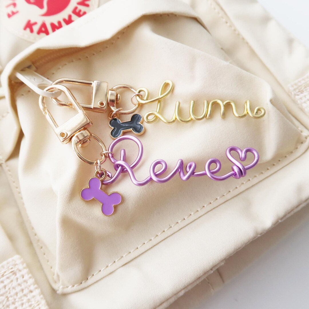 Personalized Dog Bone Bag Charm – Custom Paw Keychain Gift for Dog ...