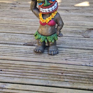 Hand Painted Tiki Man Statue: Colorful Hawaiian Bar Decor - Etsy