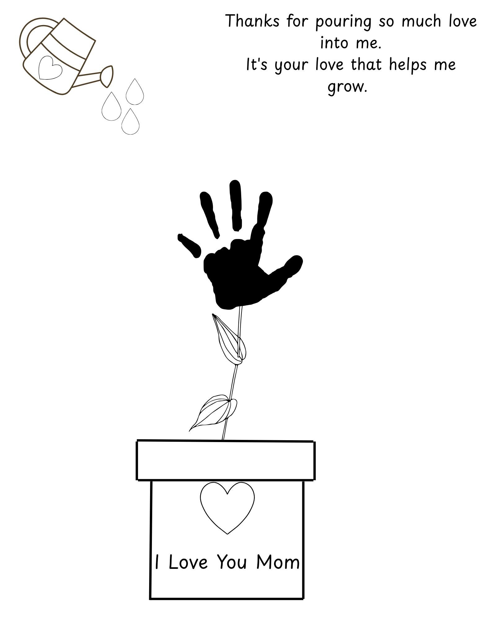 Coloring Diy Printable Handprint Flower Craft for Kids. Great for ...