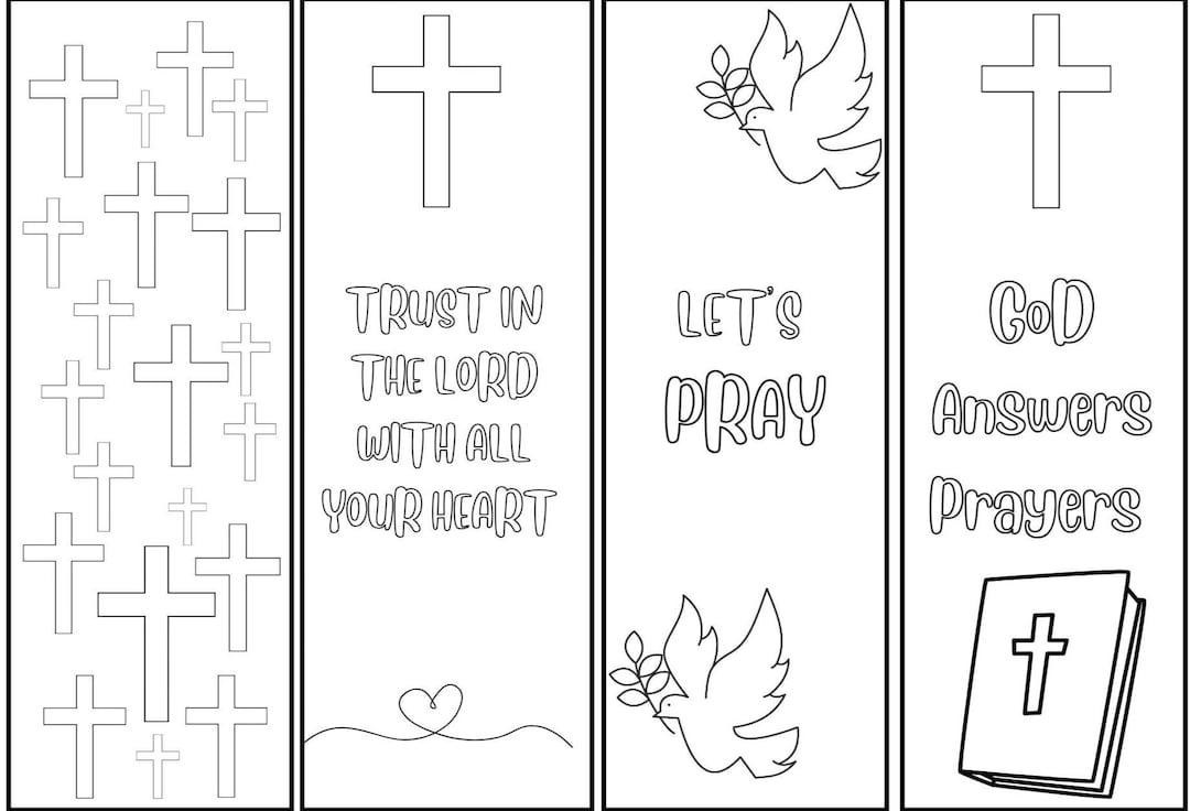 Printable Diy Coloring Bible Bookmarks for Adults and Kids - Etsy