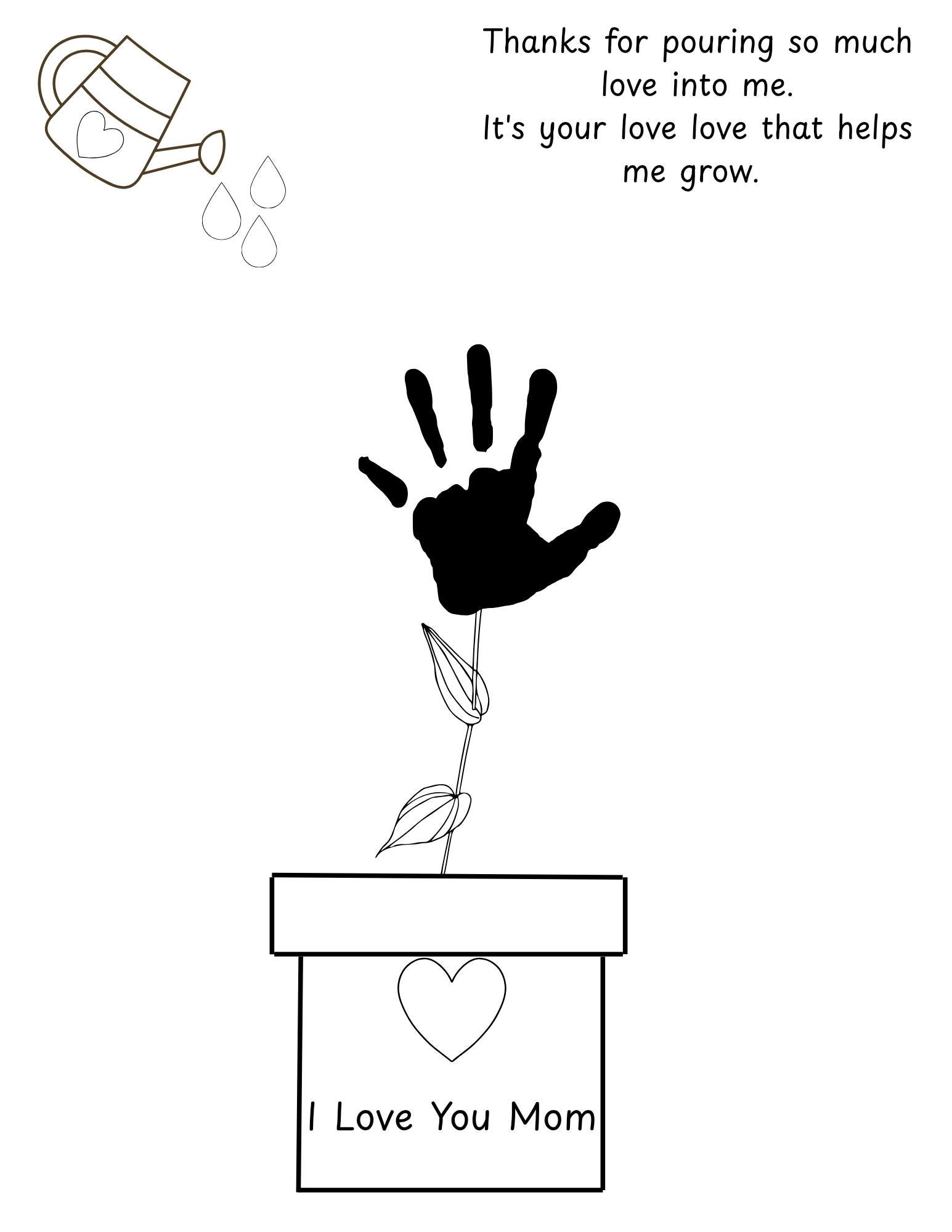 Coloring Diy Printable Handprint Flower Craft for Kids. Great for ...