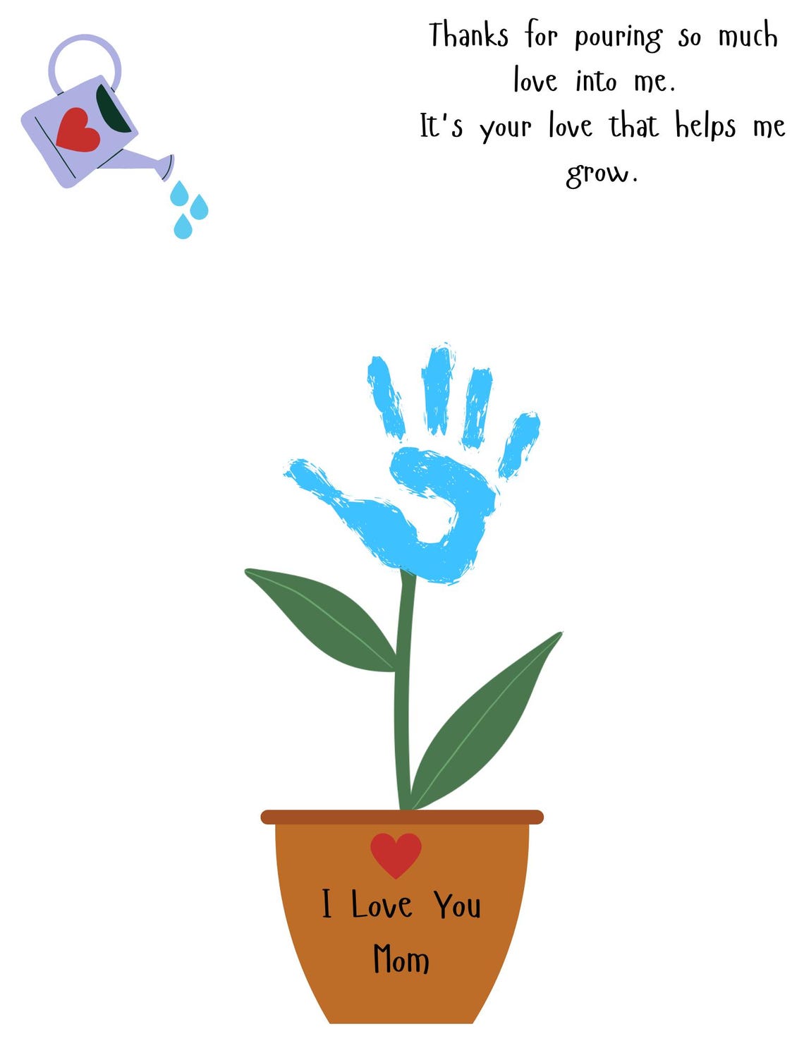 Printable Diy Handprint Flower Craft for Kids. Great for Mother's Day ...