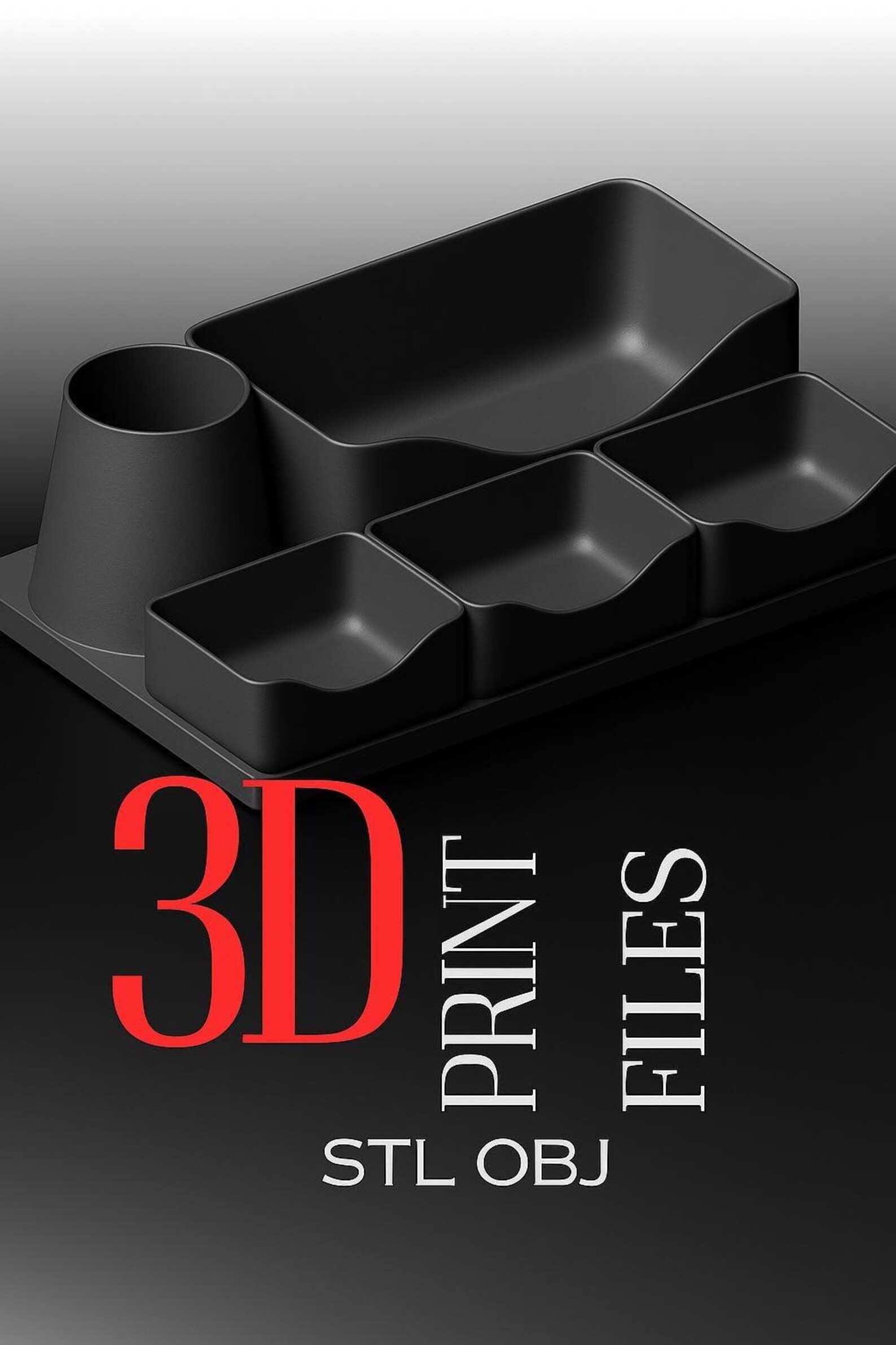 Modular Desk Organizer STL File – 3D Printable Office Tray, Pen Holder ...