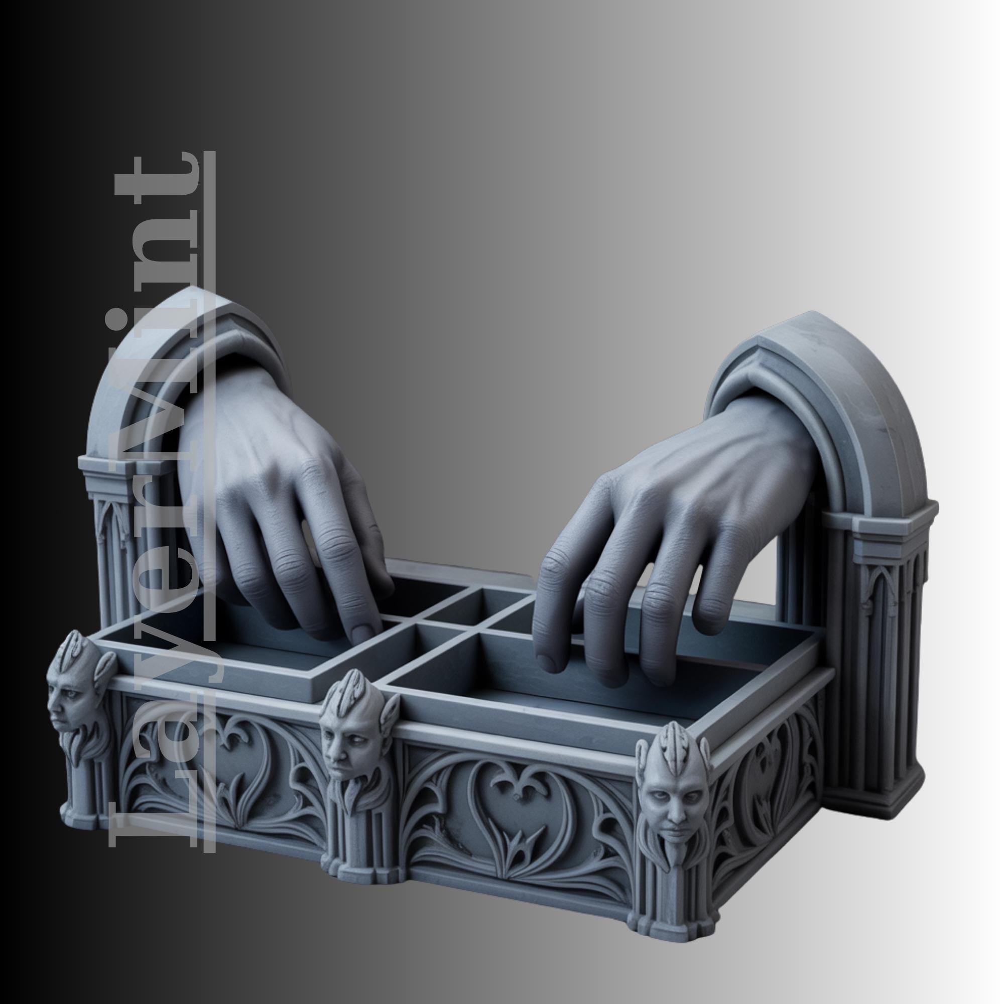 Gothic Hands Desk Organizer STL File: Fantasy Gargoyle Design (3D ...