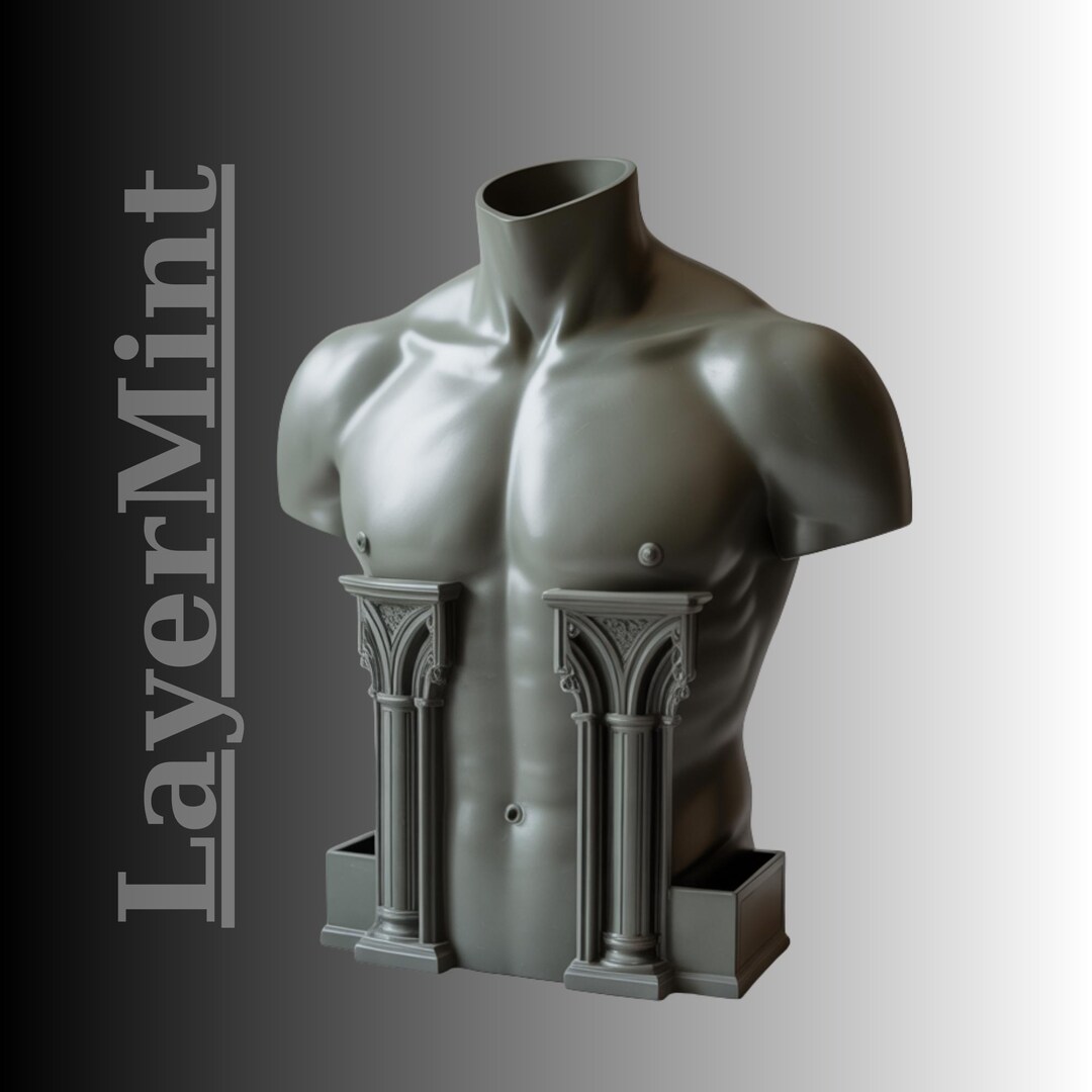Gothic Torso Bust Desk Organizer | 3D Printable STL File | Decorative ...