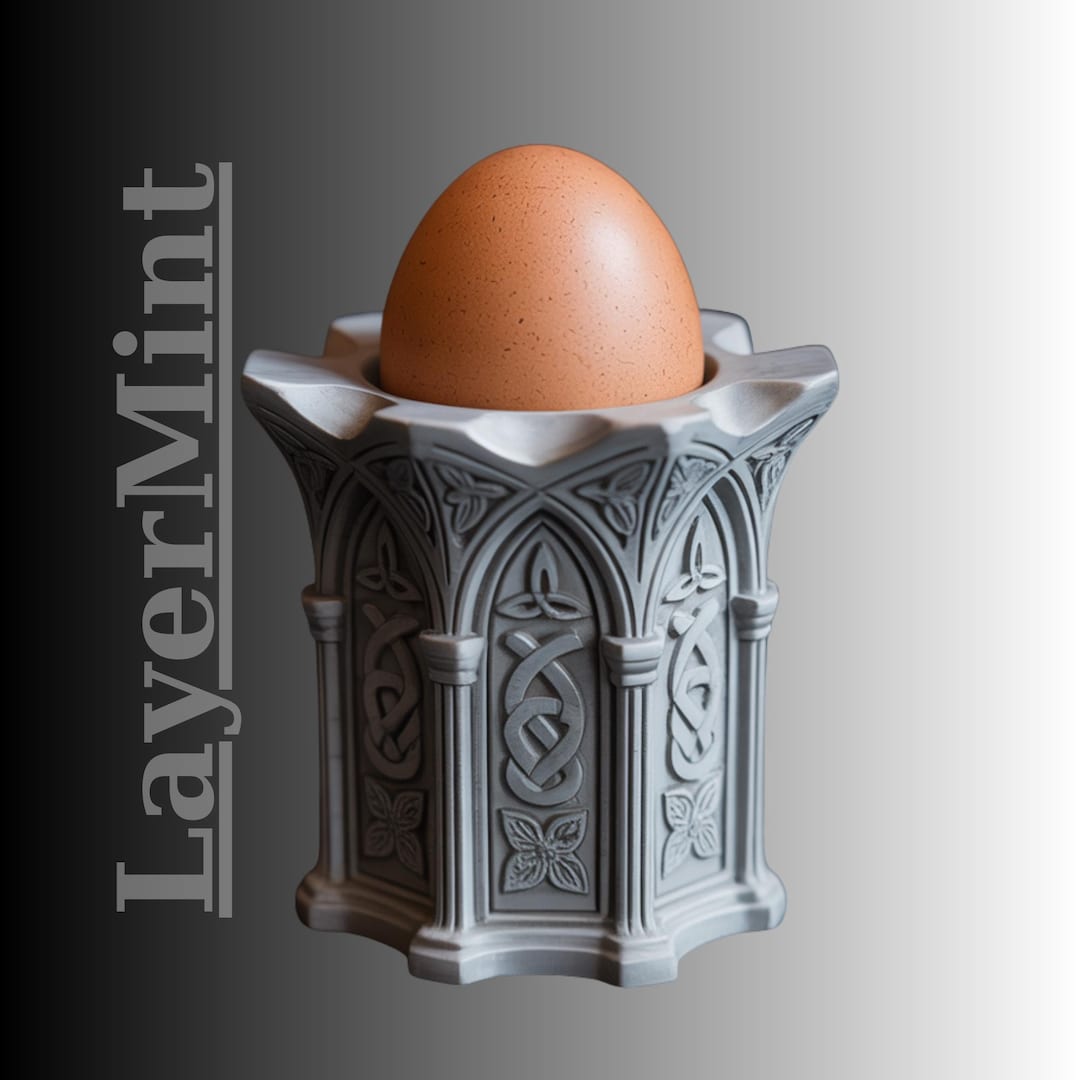 Gothic Egg Holder STL File, 3D Printable Gothic Egg Stand, Medieval ...