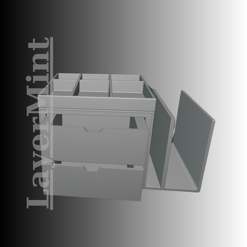 Modern 3D Printable Desk Organizer With Drawers & File Holder (STL ...