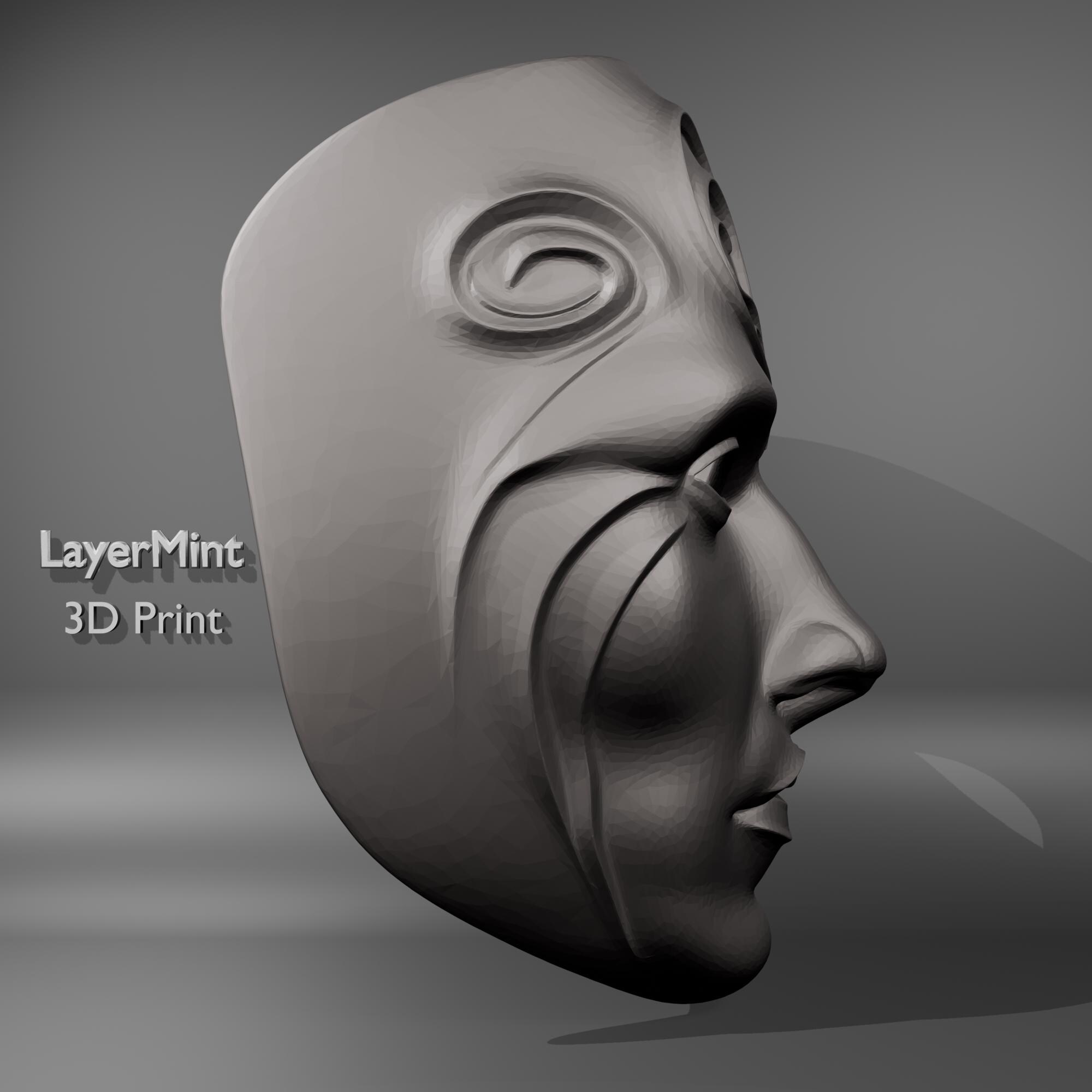 Engraved Ornamental Mask STL File, 3D Printable Wall Art (digital ...