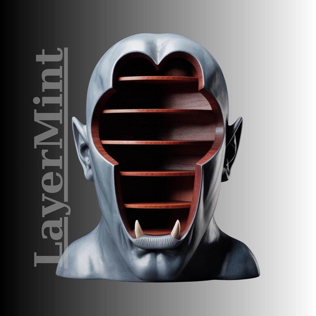 Gothic Vampire Head Desk Organizer: 3D Printable STL Horror Mask Shelf ...