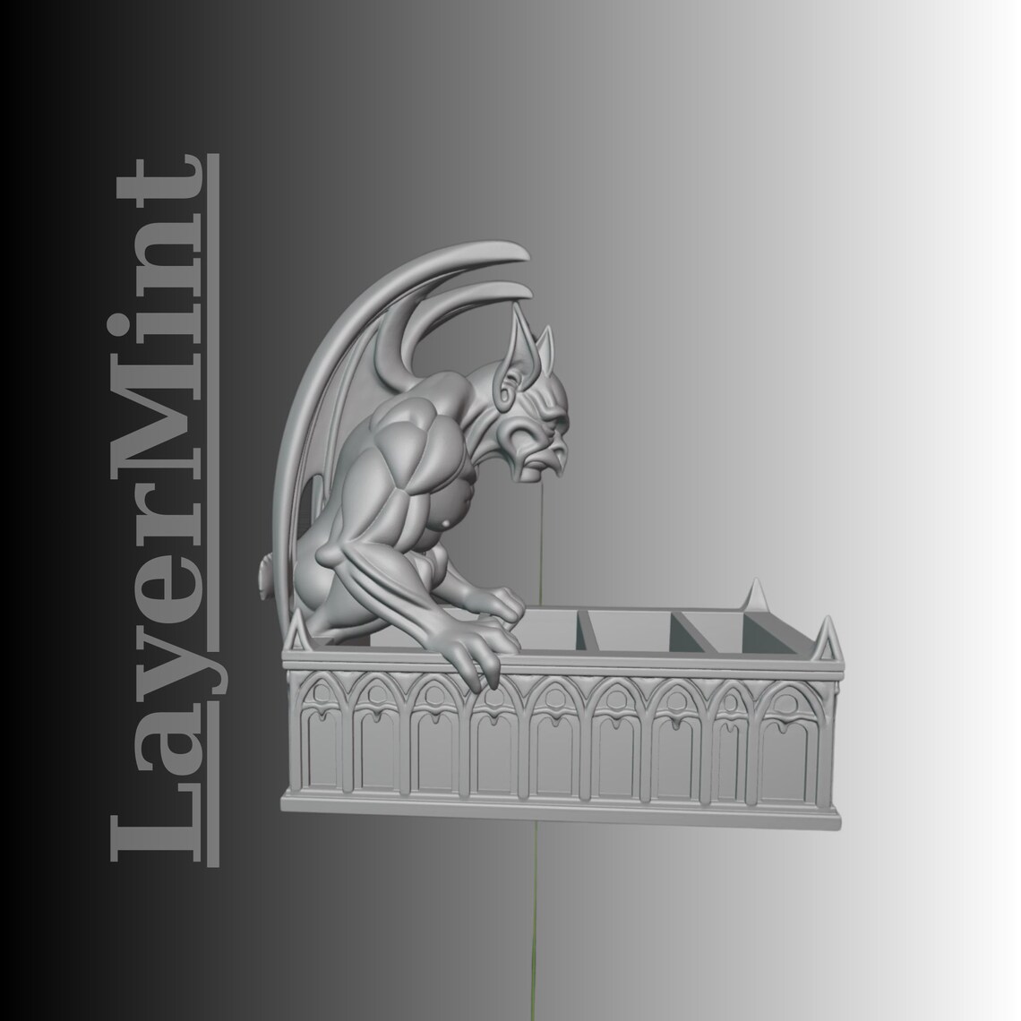 Gothic Gargoyle Desk Organizer STL – 3D Print File - Etsy