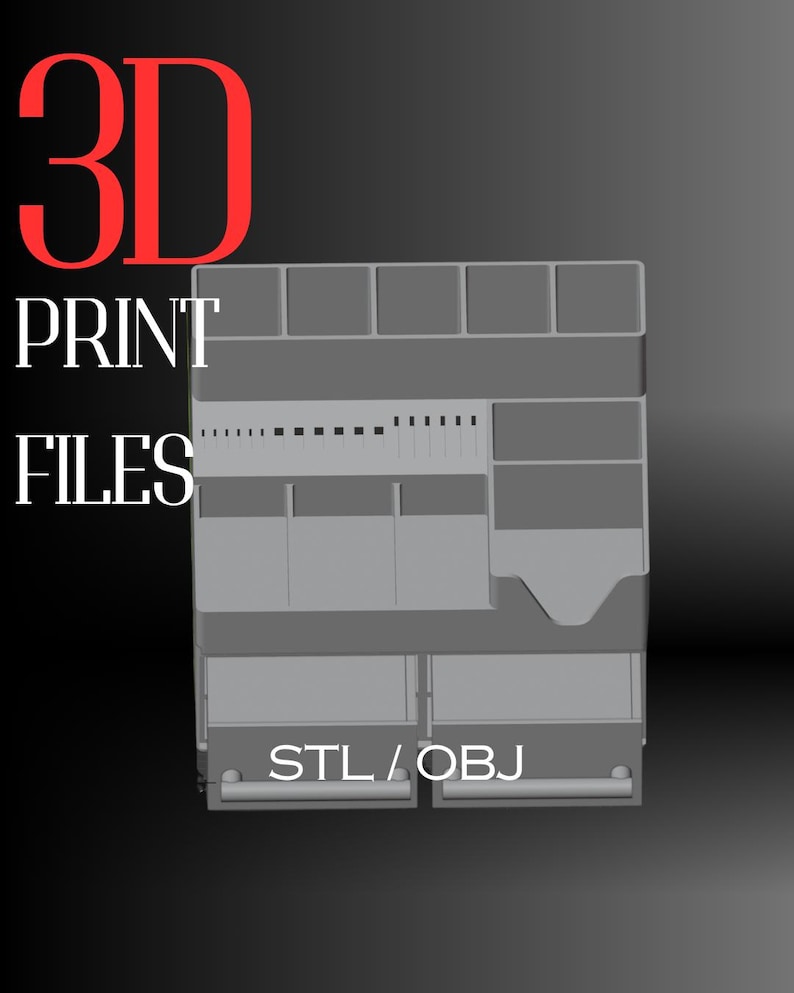 Modular Desk Organizer, 3D Printable, STL & OBJ File, Office Storage ...