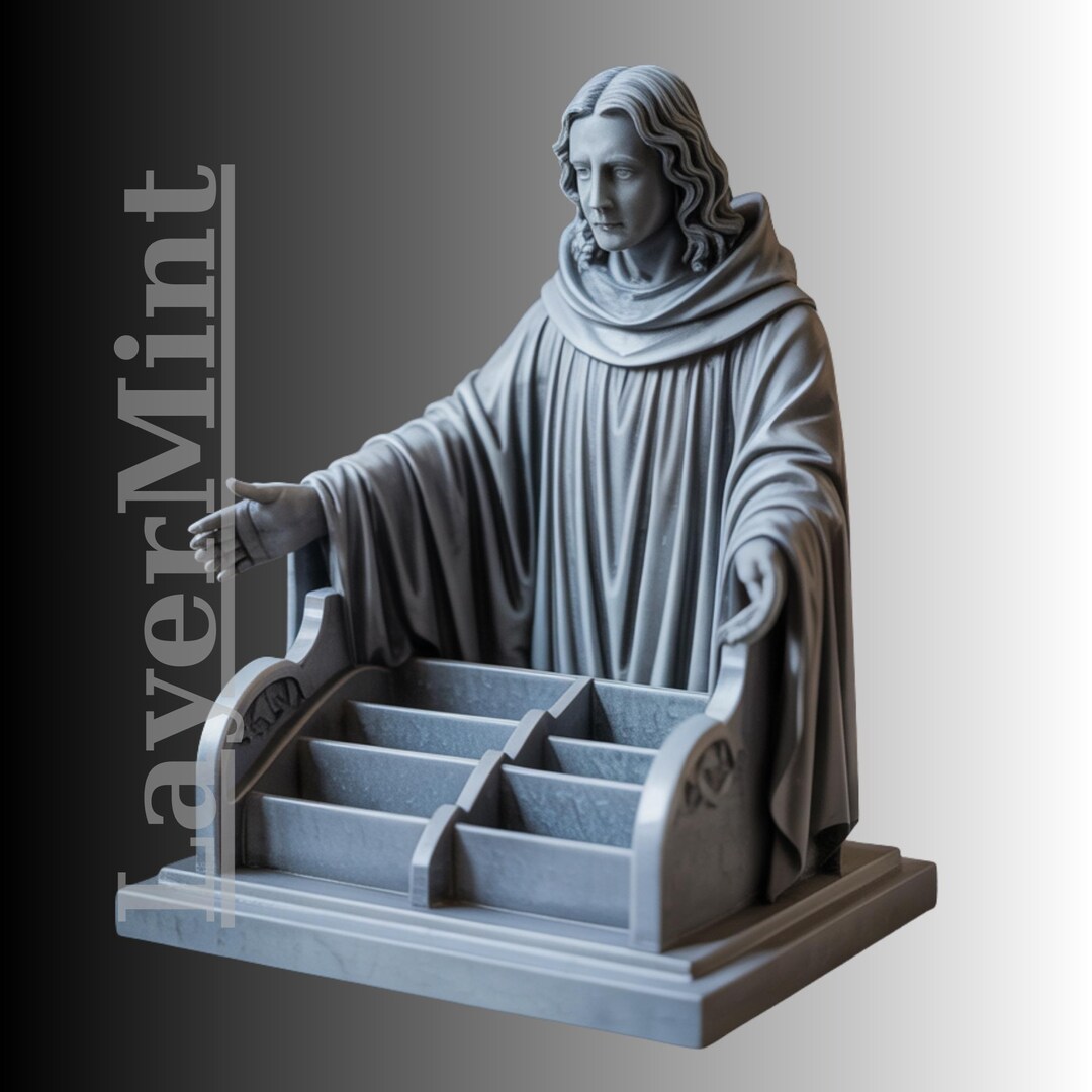 Medieval Monk Desk Organizer STL – Highly Detailed Historical Figure ...