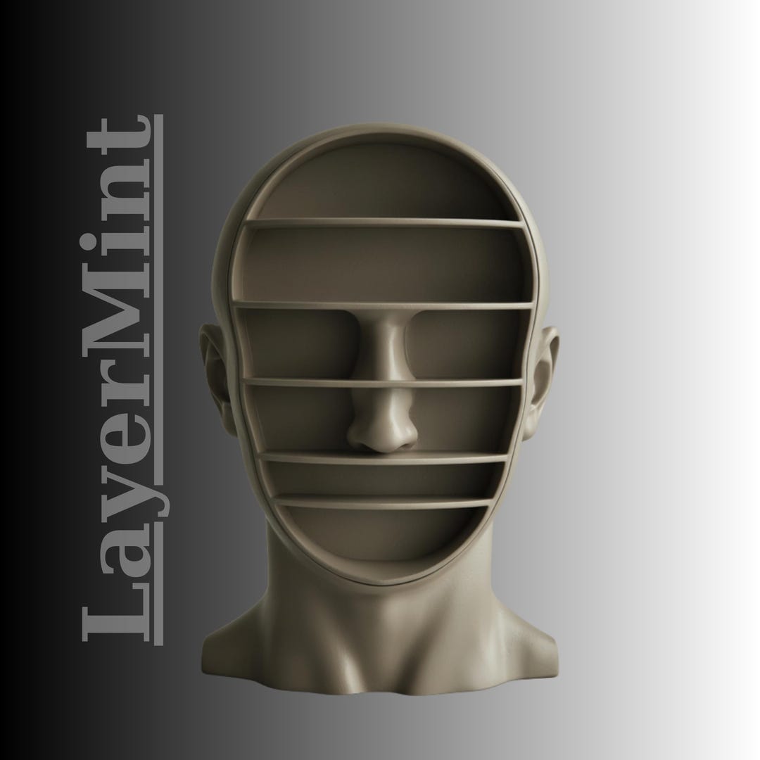 3D Printable Abstract Face Sculpture: Minimalist Geometric Bust (STL ...