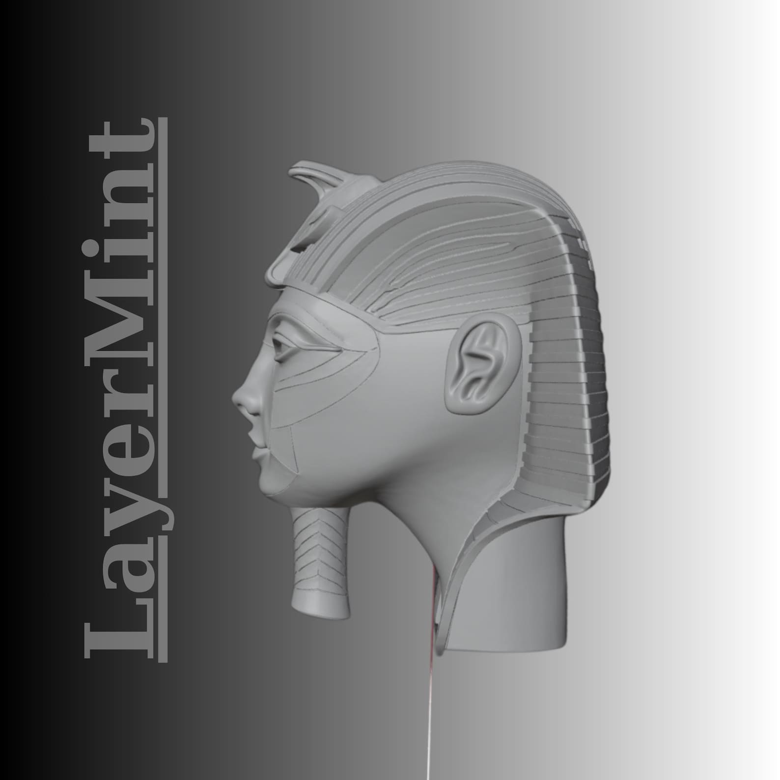 3D Printable Pharaoh Bust – Egyptian Statue STL Model (digital Download ...