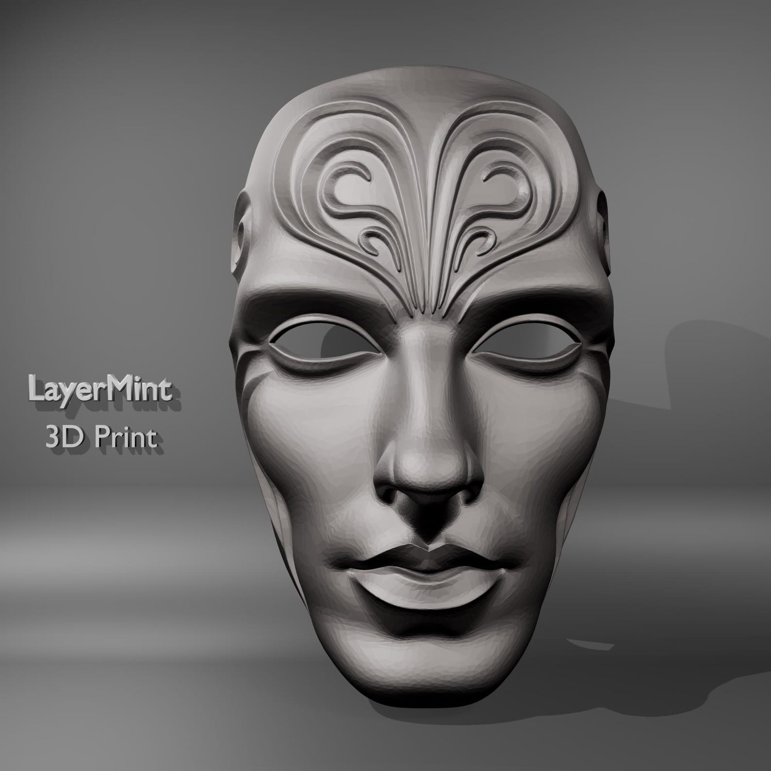 Engraved Ornamental Mask STL File, 3D Printable Wall Art (digital ...