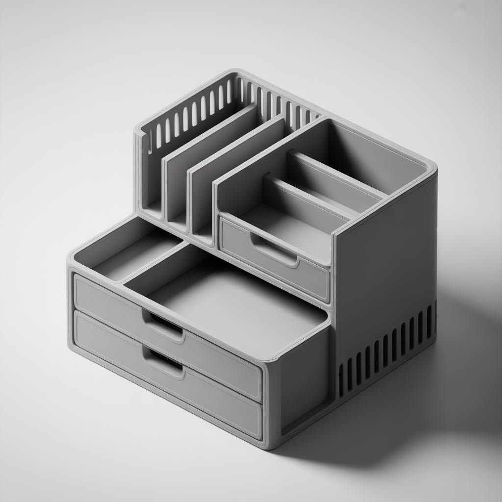 3D Printable Modern Desk Organizer With Drawers (STL File) - Etsy